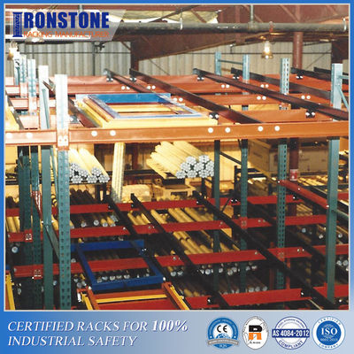 Easy Retrieval Push Back Rack System For LIFO Inventory Rotation