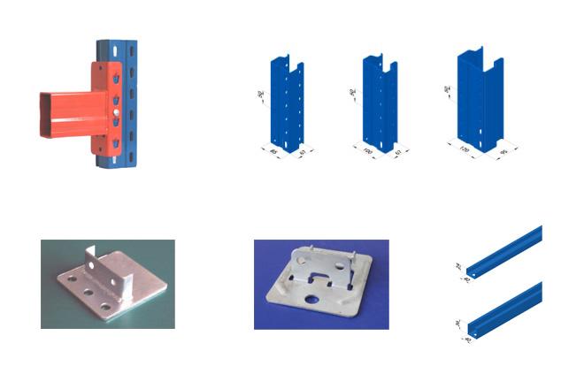 Industrial CE Upright Pallet Rack Footplate Bolted With High Tensile Metal