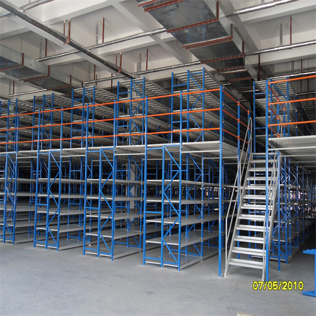 Multi-Tier Industrial Mezzanine Storage System